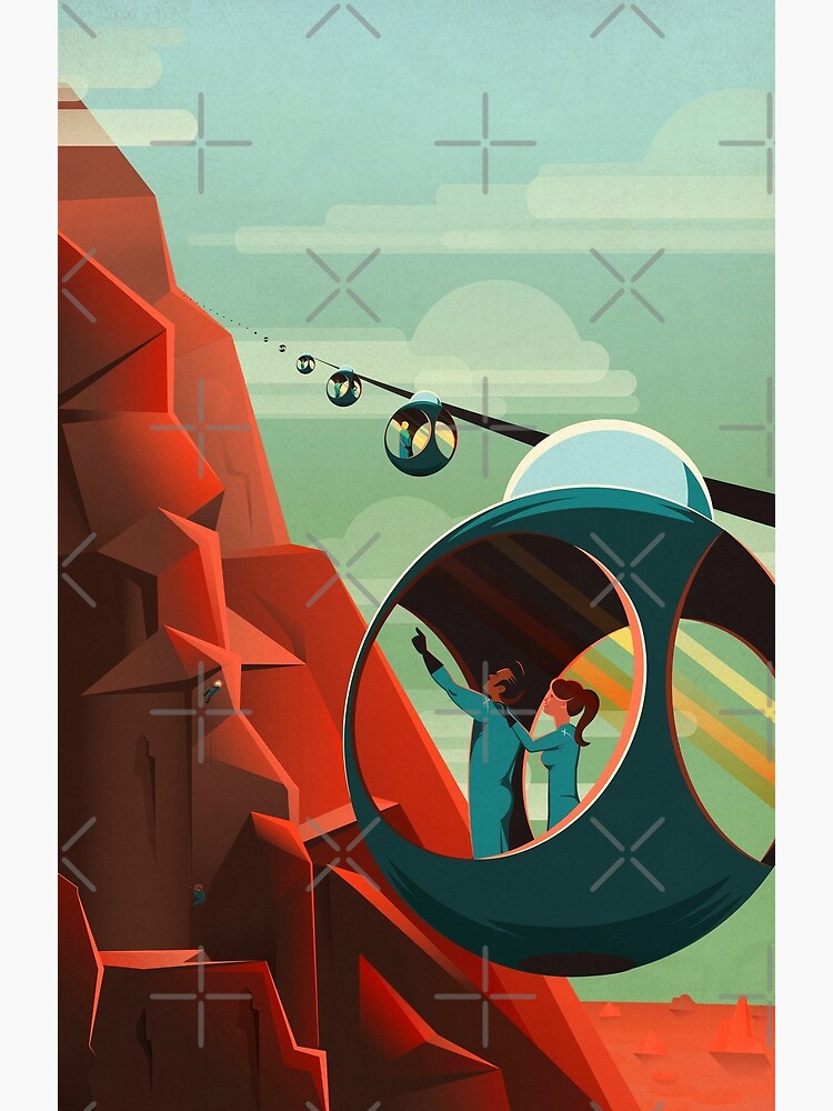 "Vintage Retro Space Elevator On Mars" Poster for Sale by TealEngine ...