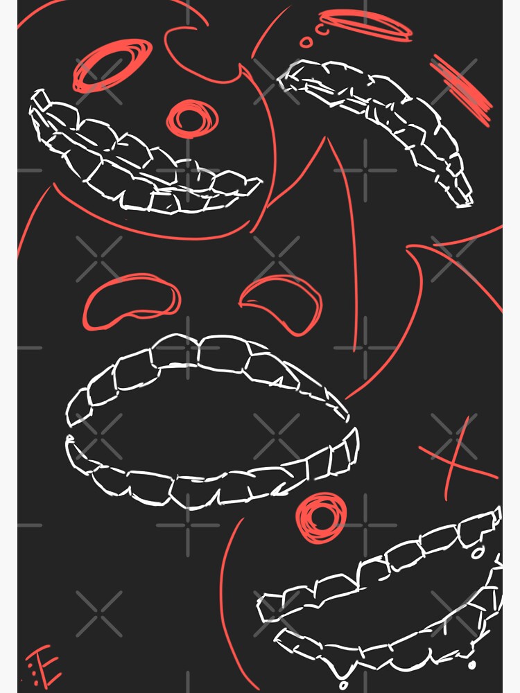 "shadow teeth" Sticker for Sale by techerror | Redbubble