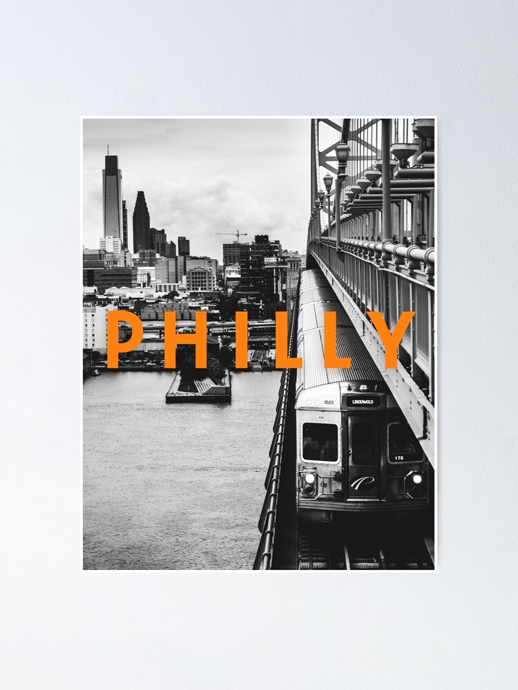 "Philadelphia Ben Franklin Bridge PATCO Train" Poster for Sale by ...