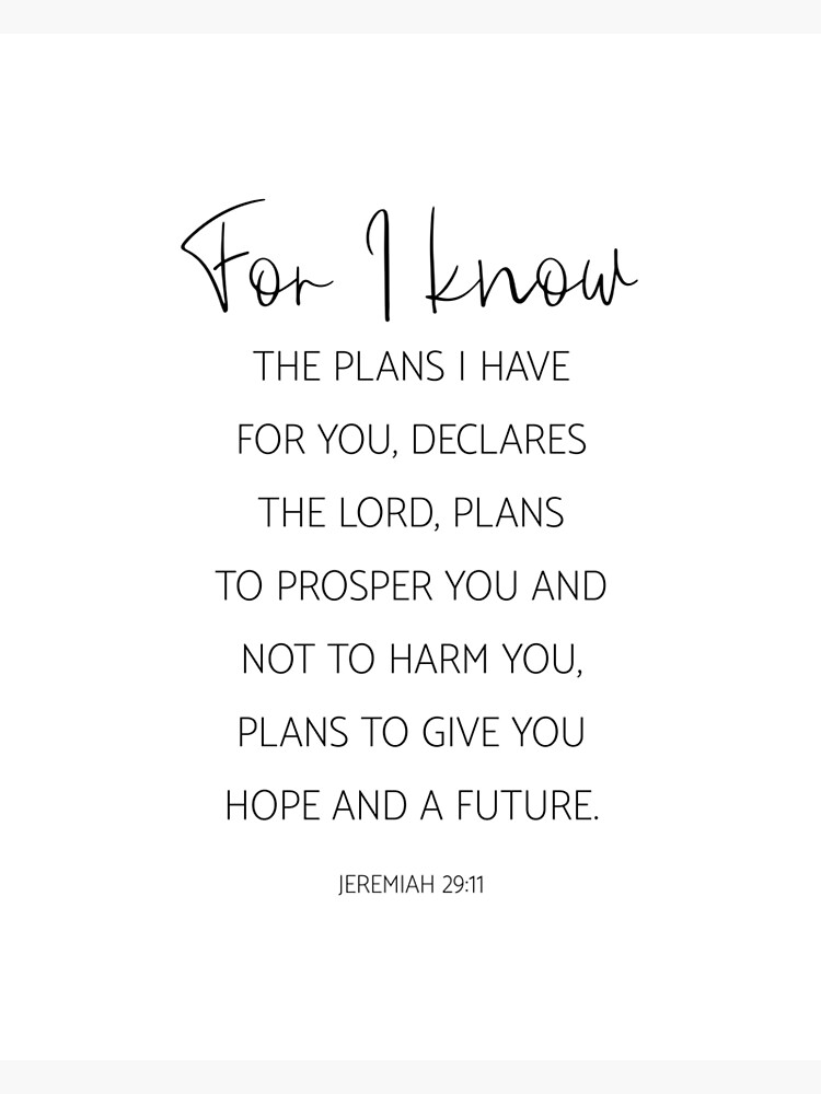 Jeremiah 29 11 Quote Jeremiah 29:11 Bible Verse Wall Art, Modern