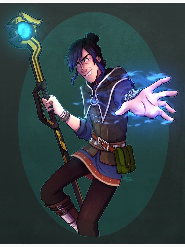 "Douxie with Staff (background)" Sticker for Sale by annaleighart ...