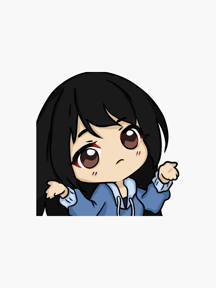"Shrug girl chibi artwork" Sticker by Gordaco | Redbubble