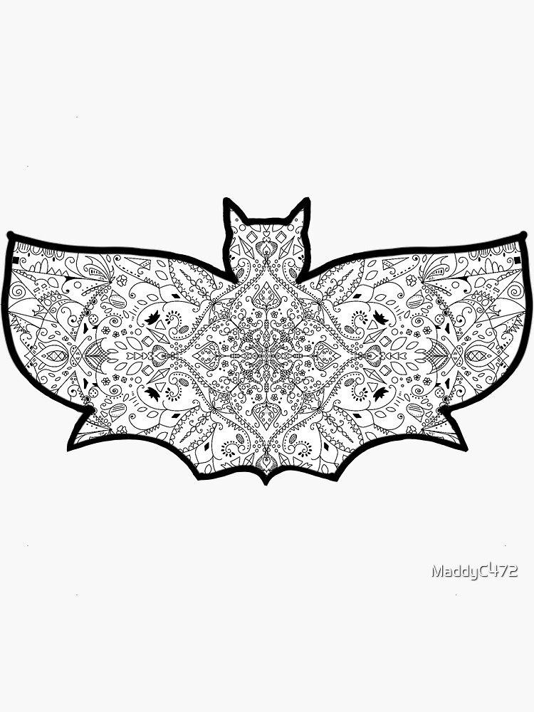 "Mandala Bat " Sticker by MaddyC472 | Redbubble