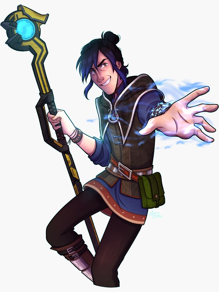 "Douxie with Staff" Sticker for Sale by annaleighart | Redbubble