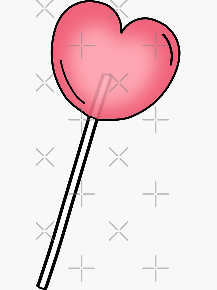 "Heart Lollipop Candy" Sticker for Sale by ind3finite | Redbubble