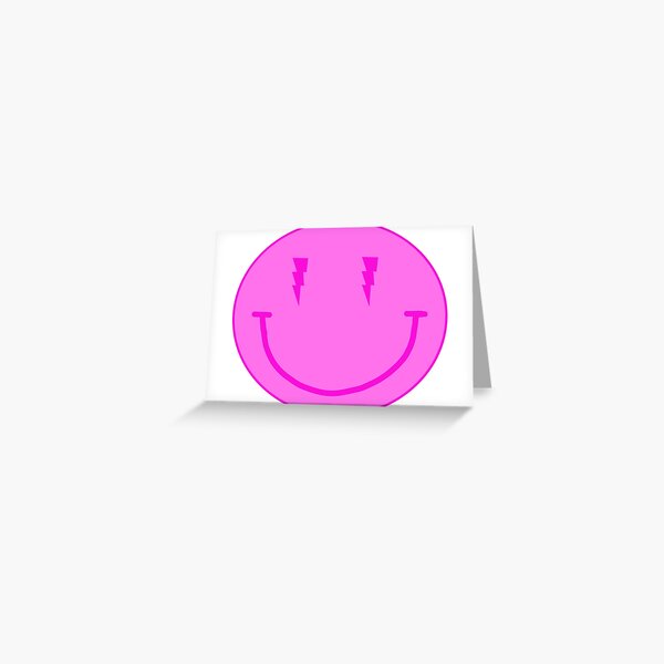 "preppy pink smiley face" Greeting Card by winniethedog | Redbubble