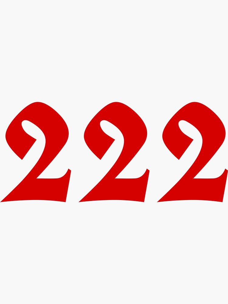 "222 angel number red" Sticker for Sale by carleemarkle | Redbubble