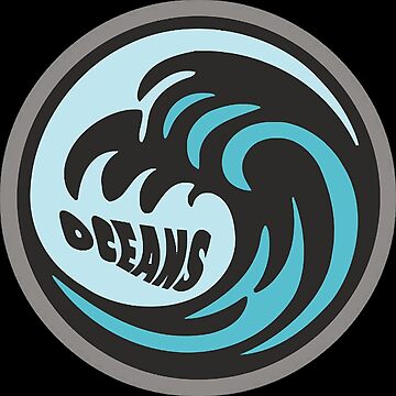 "OCEANS LOGO " Sticker for Sale by BorshBrixton | Redbubble