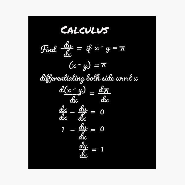 Lámina fotográfica «Cálculo calculado dy / dx clase de matemáticas» de ...