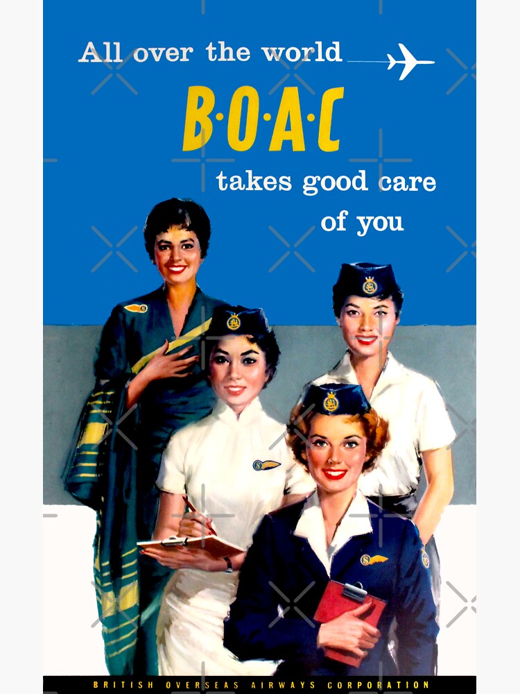 "UK BOAC Airline - 1950 - Vintage Travel" Sticker for Sale by Culturio ...