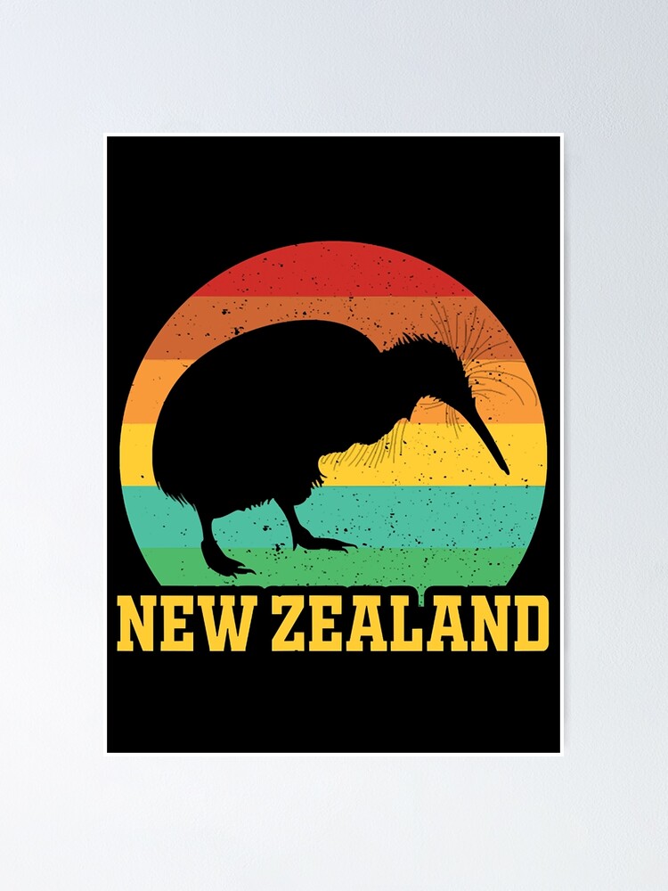 "Retro Sunset New Zealand Kiwi " Poster for Sale by BorshBrixton ...