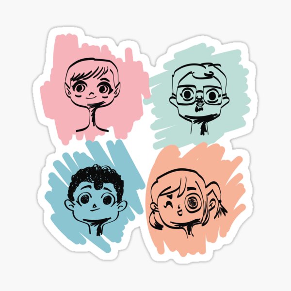 "Four friends" Sticker for Sale by CoolArtifacts | Redbubble