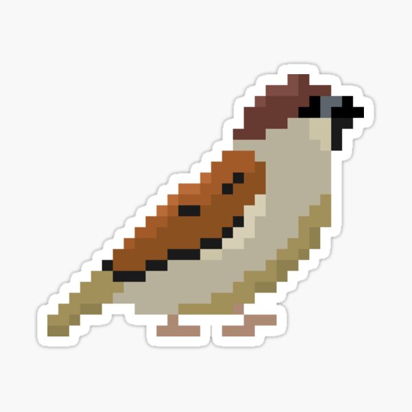 "Pixel Sparrow" Sticker by curtainboy42 | Redbubble