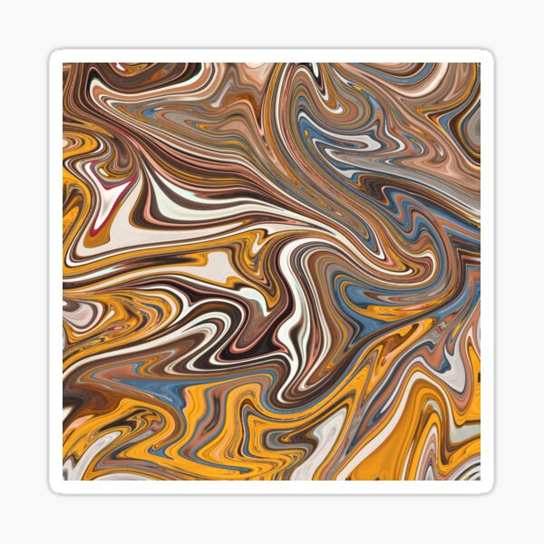 "Yellow Brown White blue liquify color Liquid texture" Sticker for Sale ...