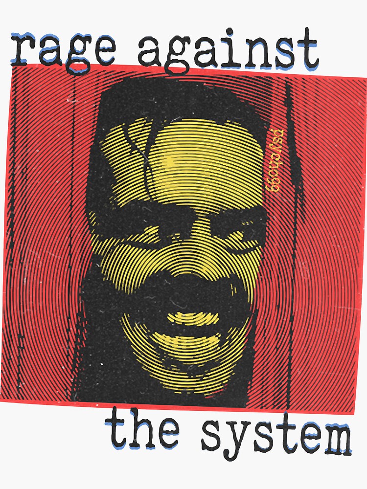 "rage against the system " Sticker for Sale by GregorOlson | Redbubble