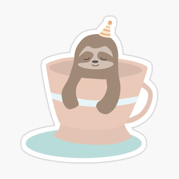 "Cute Baby Sloth in Teacup" Sticker for Sale by SunSloths | Redbubble