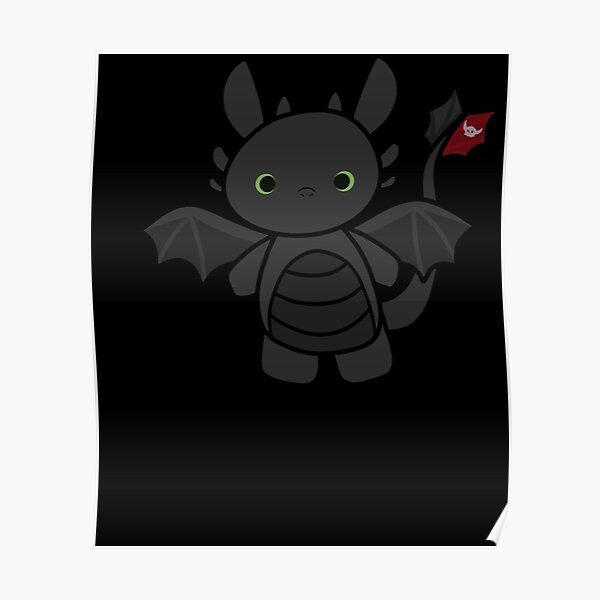"Toothless Dragon" Poster for Sale by LinaSchmitz | Redbubble
