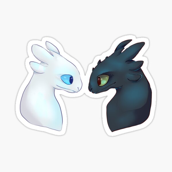 "Toothless and the Light Fury" Sticker for Sale by LinaSchmitz | Redbubble