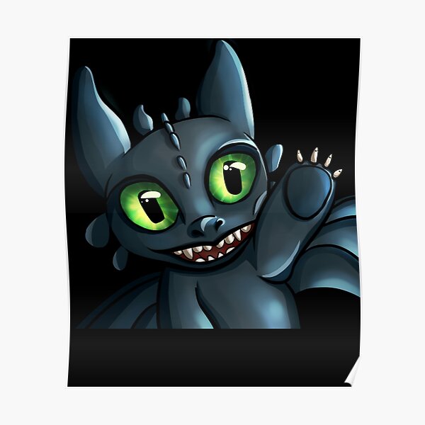 "Toothless Dragon" Poster by LinaSchmitz | Redbubble