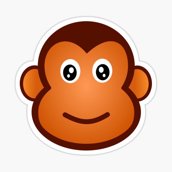 "Funny Monkey Face" Sticker for Sale by momojournal | Redbubble