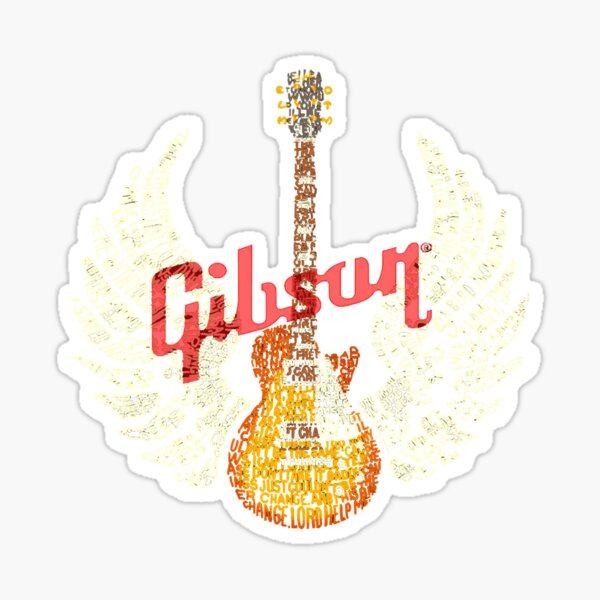 "Les Paul Gibson Guitar Vintage Retro Logo" Sticker for Sale by ...