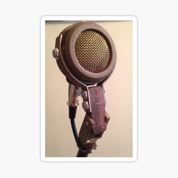 Pegatina «Fotografía del "Micrófono de caballo de batalla" hecho a mano ...