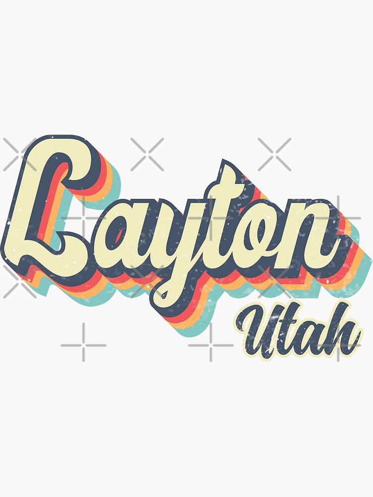 "Layton City Utah Retro Vintage 70s rainbow" Sticker for Sale by ...