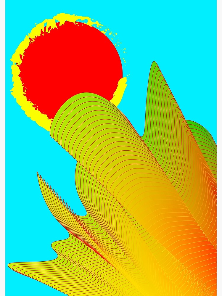 "red sun digital modern art abstract gradation color" Poster for Sale ...