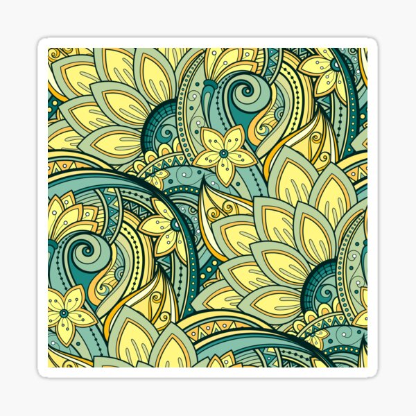 "Paisley Print with Vintage Floral Motifs" Sticker for Sale by ...