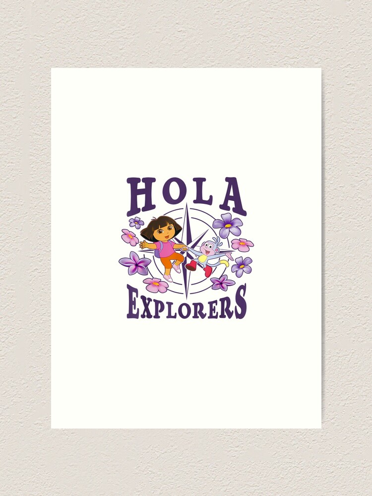 "Dora The Explorer Hola Explorers Floral Compass" Art Print for Sale by ...