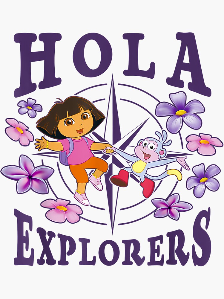 "Dora The Explorer Hola Explorers Floral Compass" Sticker for Sale by ...
