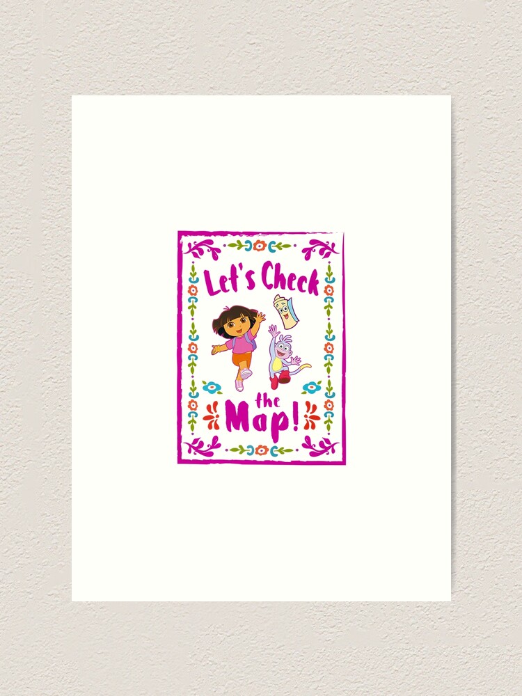 "Dora The Explorer Lets Check The Map! Framed " Art Print for Sale by ...