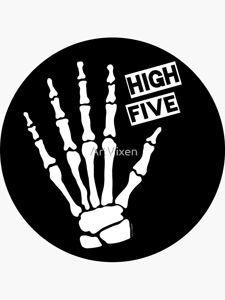 "Skeleton High Five" Sticker for Sale by ArtVixen | Redbubble