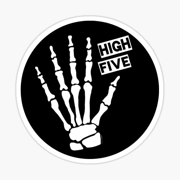 "Skeleton High Five" Sticker for Sale by ArtVixen | Redbubble