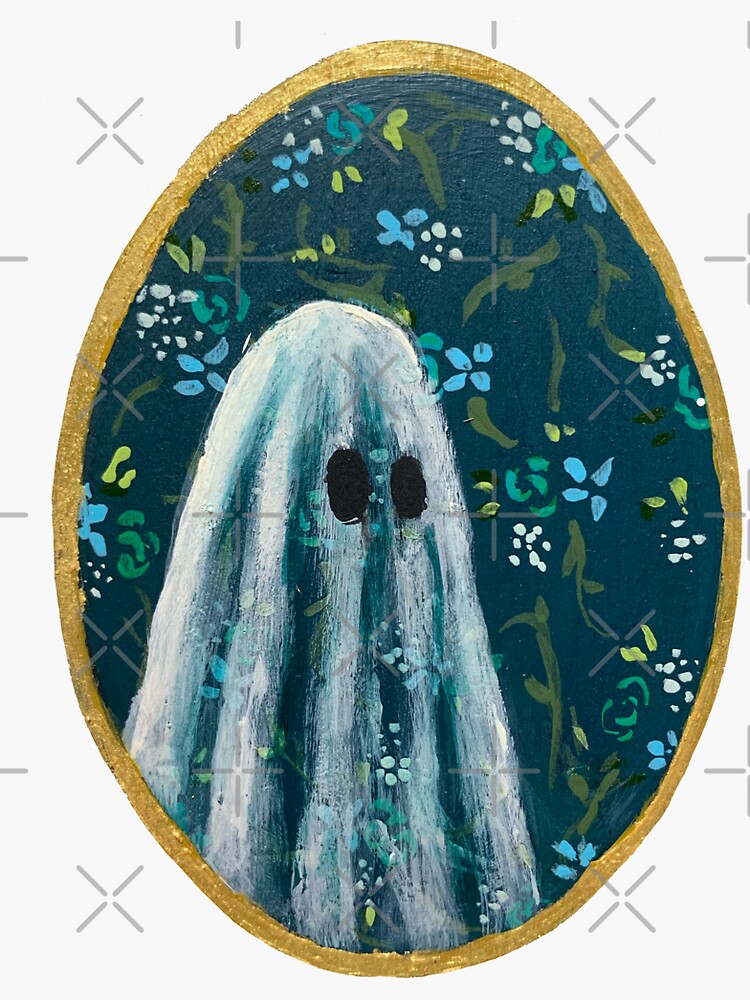 "Acrylic Ghost Portrait (teal)" Sticker by sararosalie | Redbubble