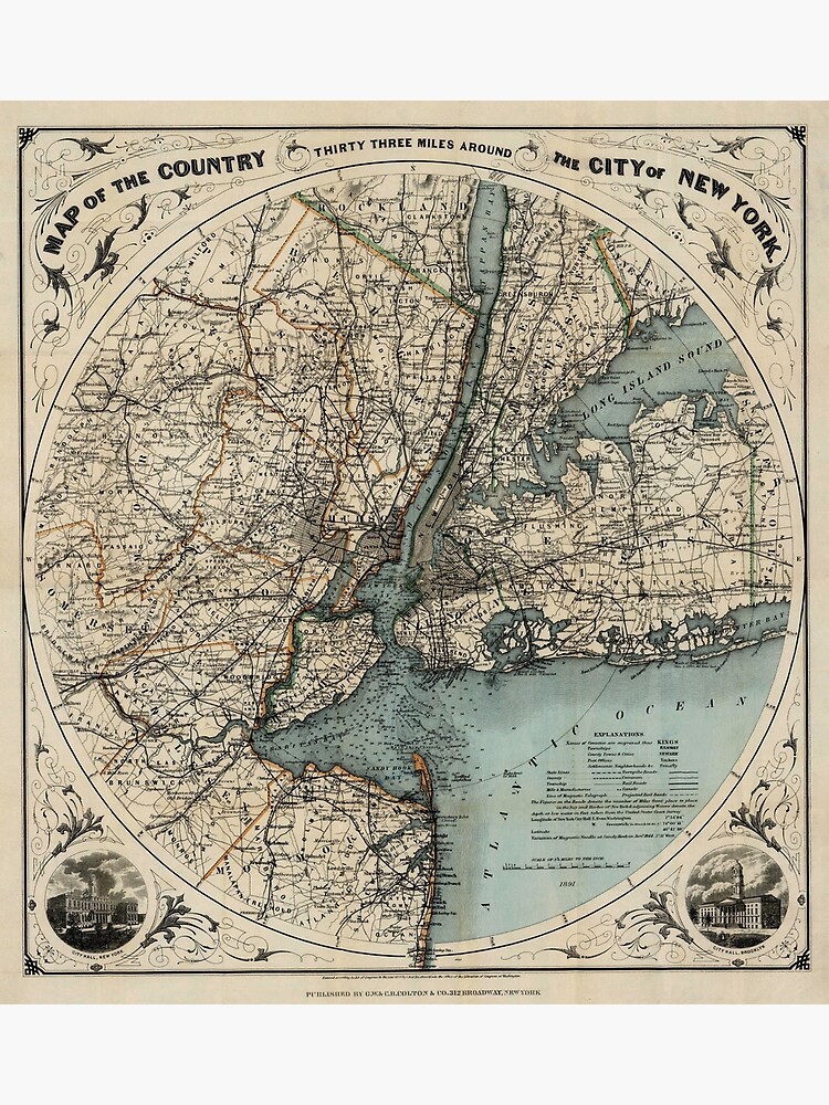 "Map of New York 1891" Poster by mollyfare | Redbubble