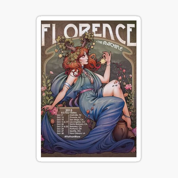 "Florences The Machine" Sticker for Sale by rothfranziska | Redbubble