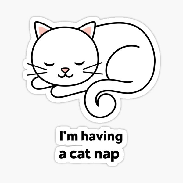 "Cat nap" Sticker for Sale by Emiechan | Redbubble