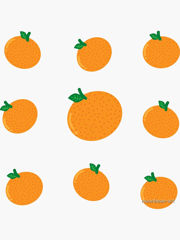 "cute orange sticker pack" Sticker for Sale by moonbean-art | Redbubble