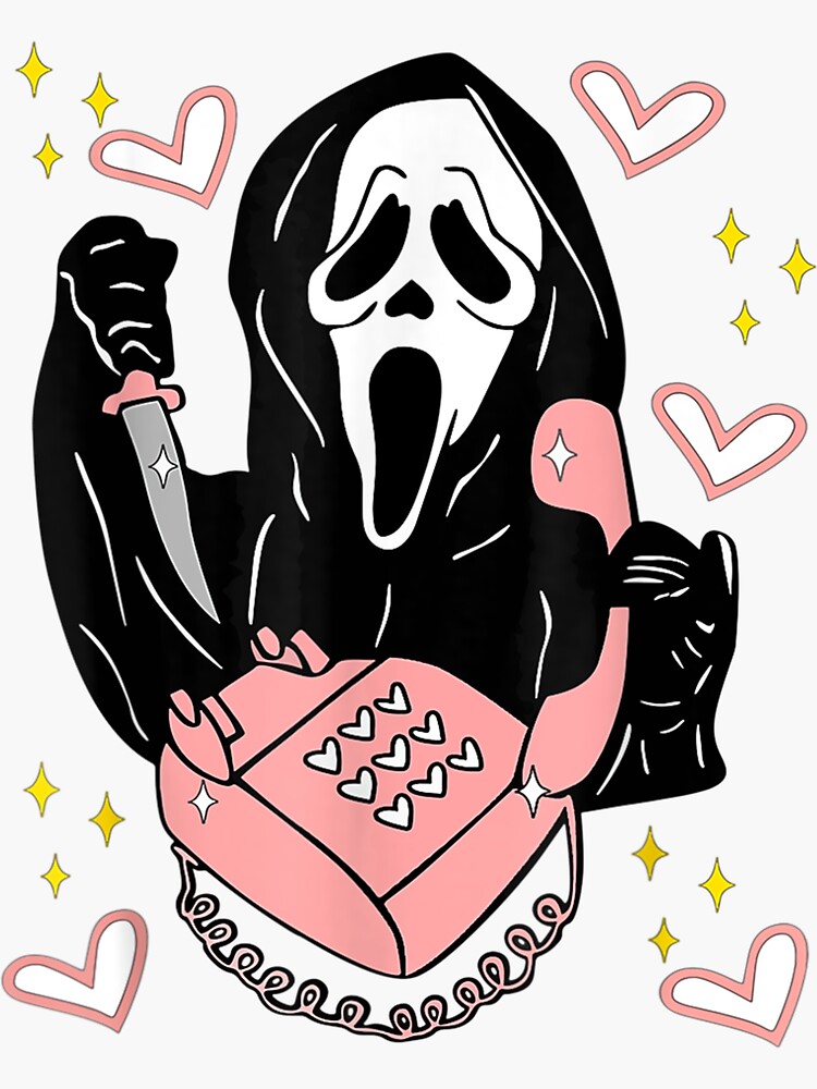 "Ghostface Calling Halloween Funny" Sticker for Sale by fredrickli ...