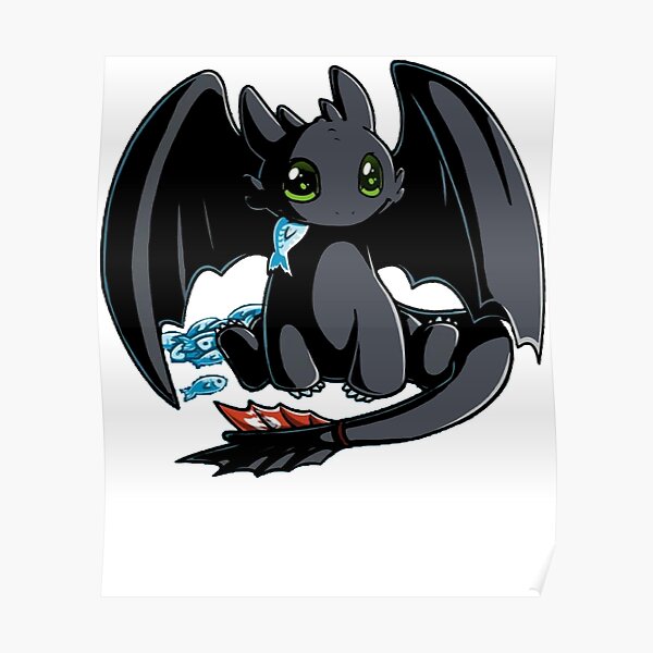 "Toothless Dragon" Poster for Sale by LinaSchmitz | Redbubble