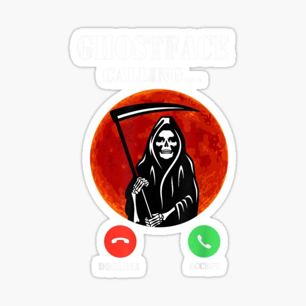 "Ghostface Calling Telephone Death Moon Red Scary" Sticker for Sale by ...