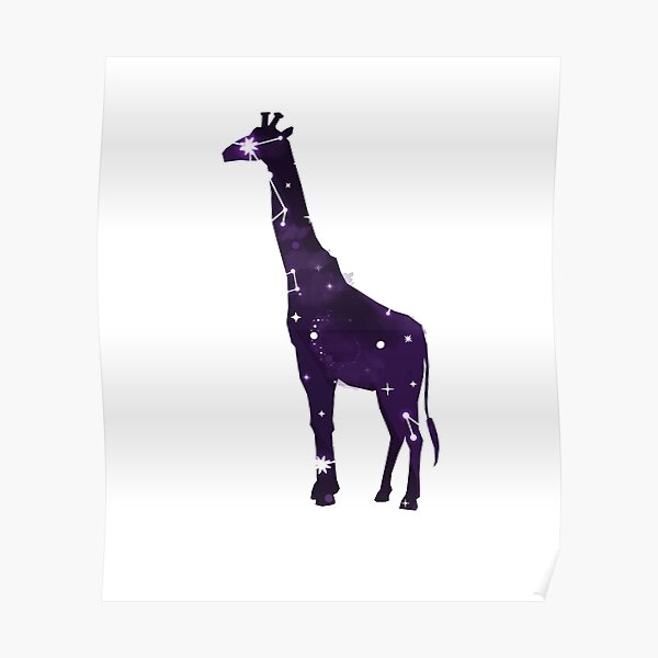 "Giraffe Constellations Watercolor Design" Poster for Sale by ...