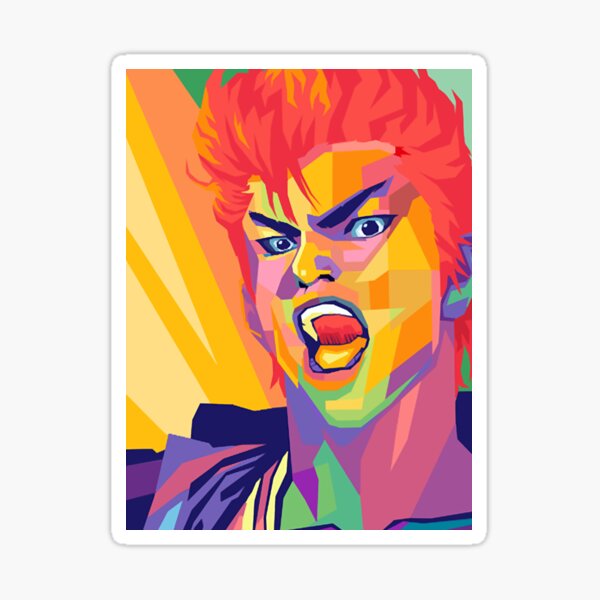 "hanamichi Sakuragi angry face Classic " Sticker for Sale by ...