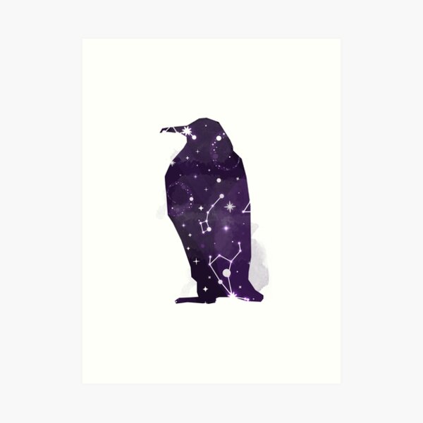 "Penguin Constellations Watercolor Design" Art Print for Sale by ...