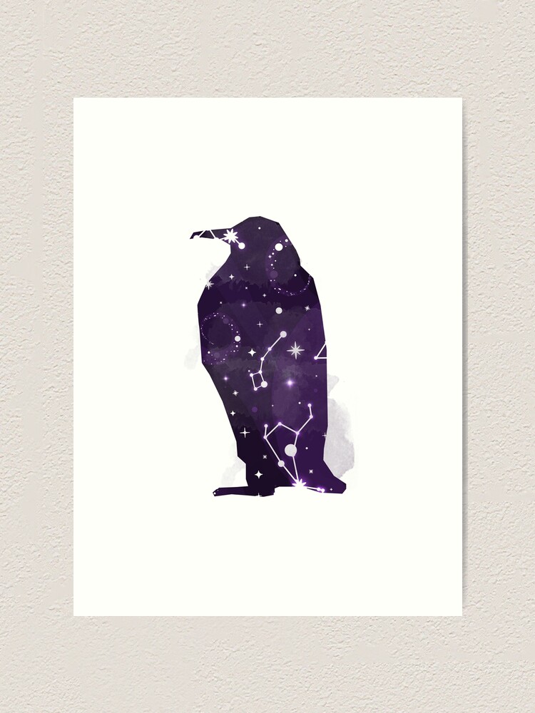"Penguin Constellations Watercolor Design" Art Print for Sale by ...