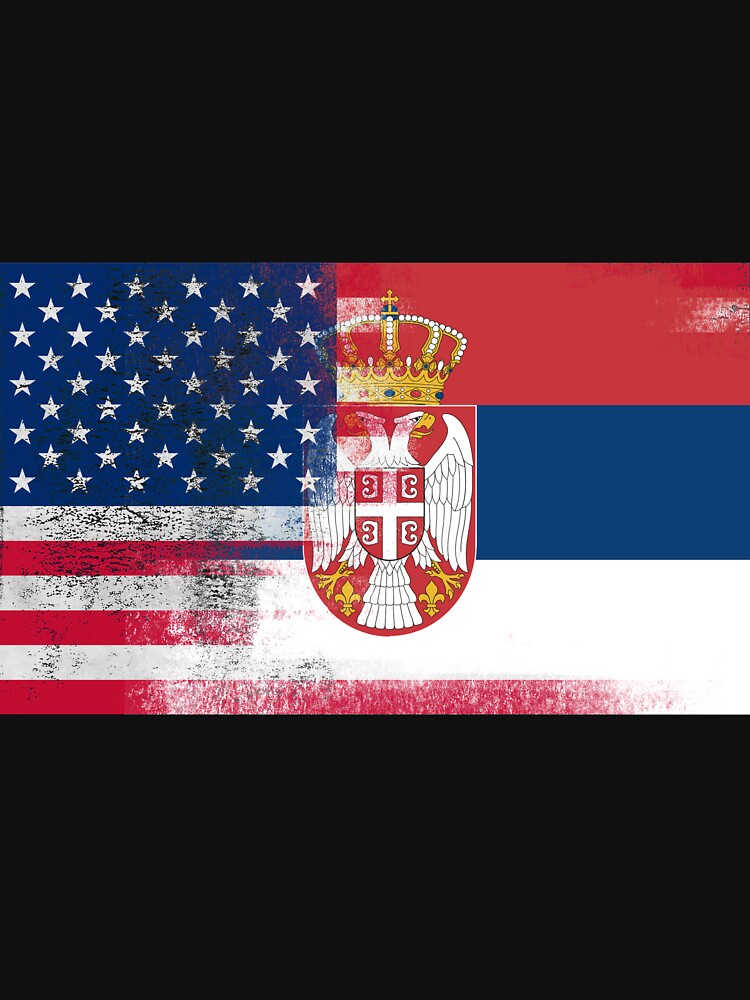 "Serbian American Half Serbia Half America Flag" T-shirt by ozziwar ...