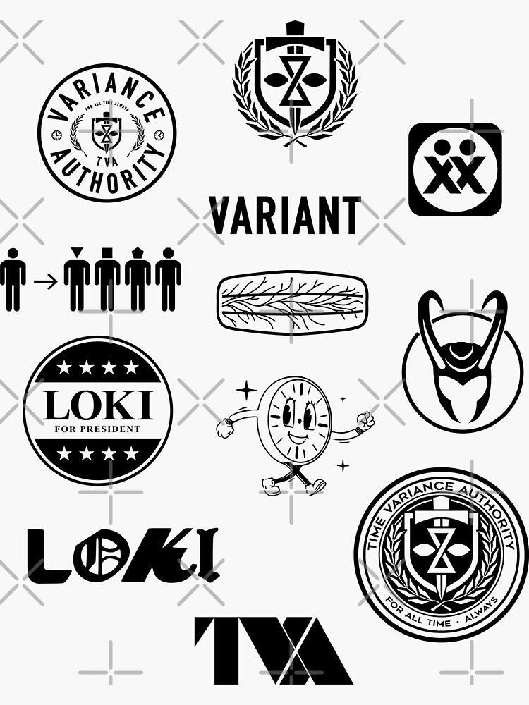 "TVA Loki Series Sticker Set" Sticker for Sale by designarmyofone ...
