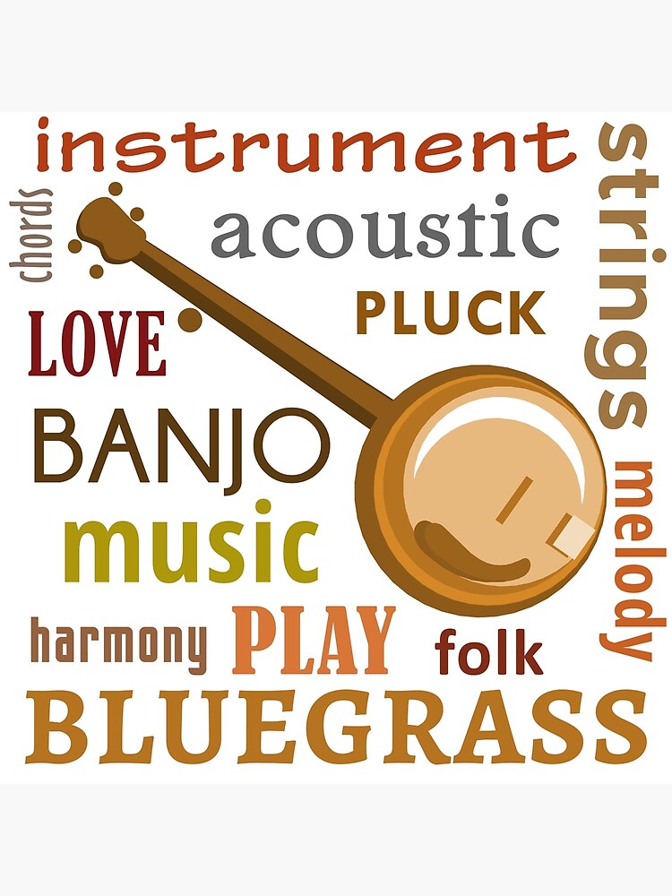 "Banjo Words" Poster for Sale by evisionarts | Redbubble
