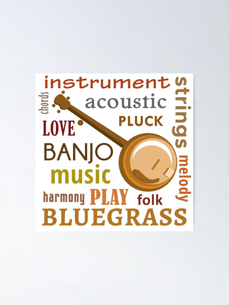 "Banjo Words" Poster for Sale by evisionarts | Redbubble